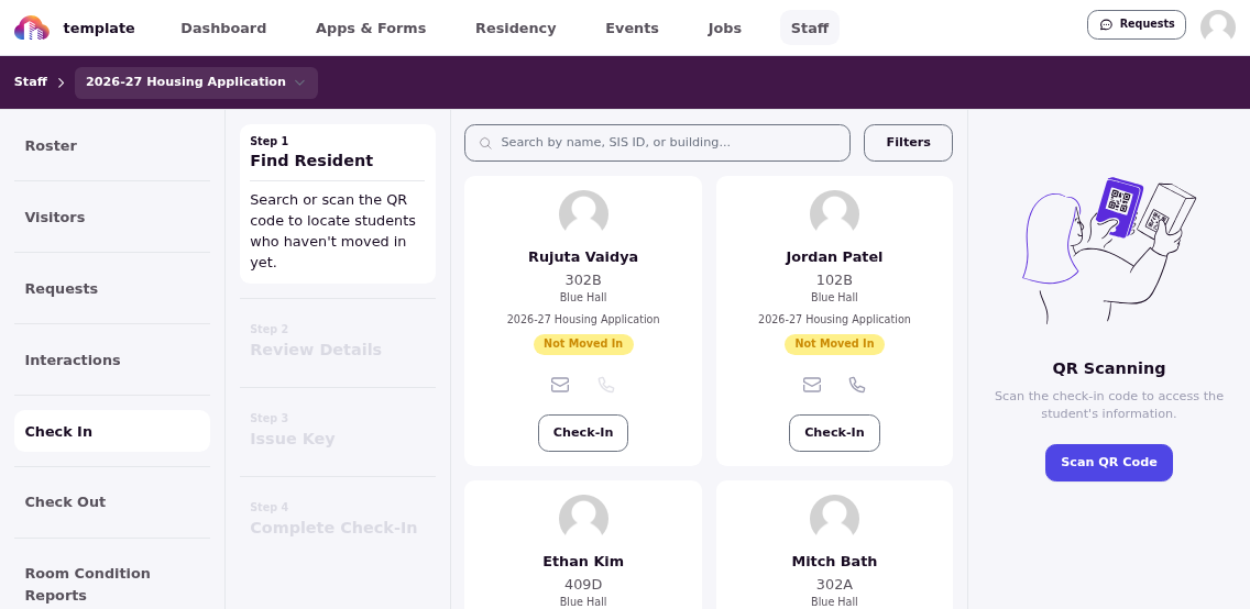 Student Staff Access in the Resident Portal – Housing.cloud